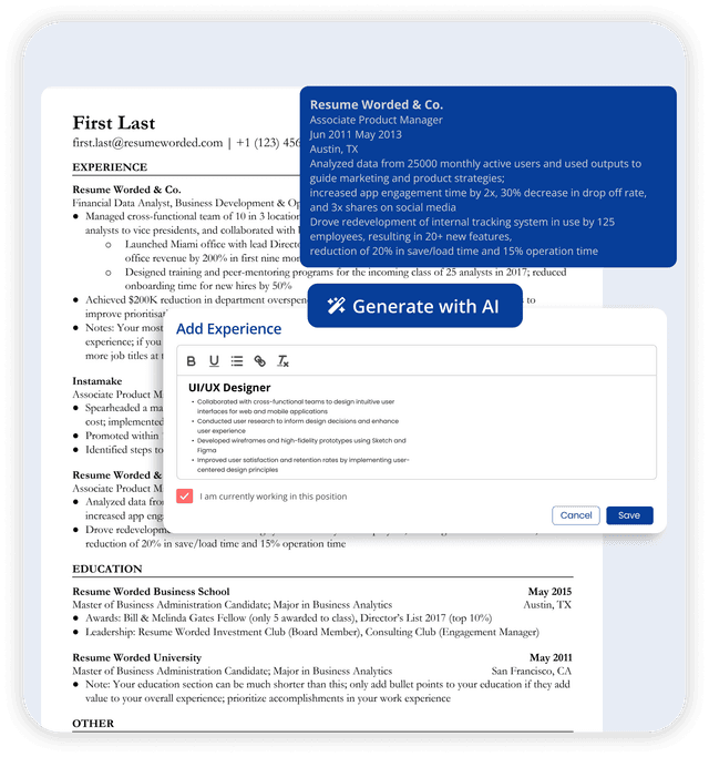 Free AI Resume Bullet Point Generator | Offerlanded